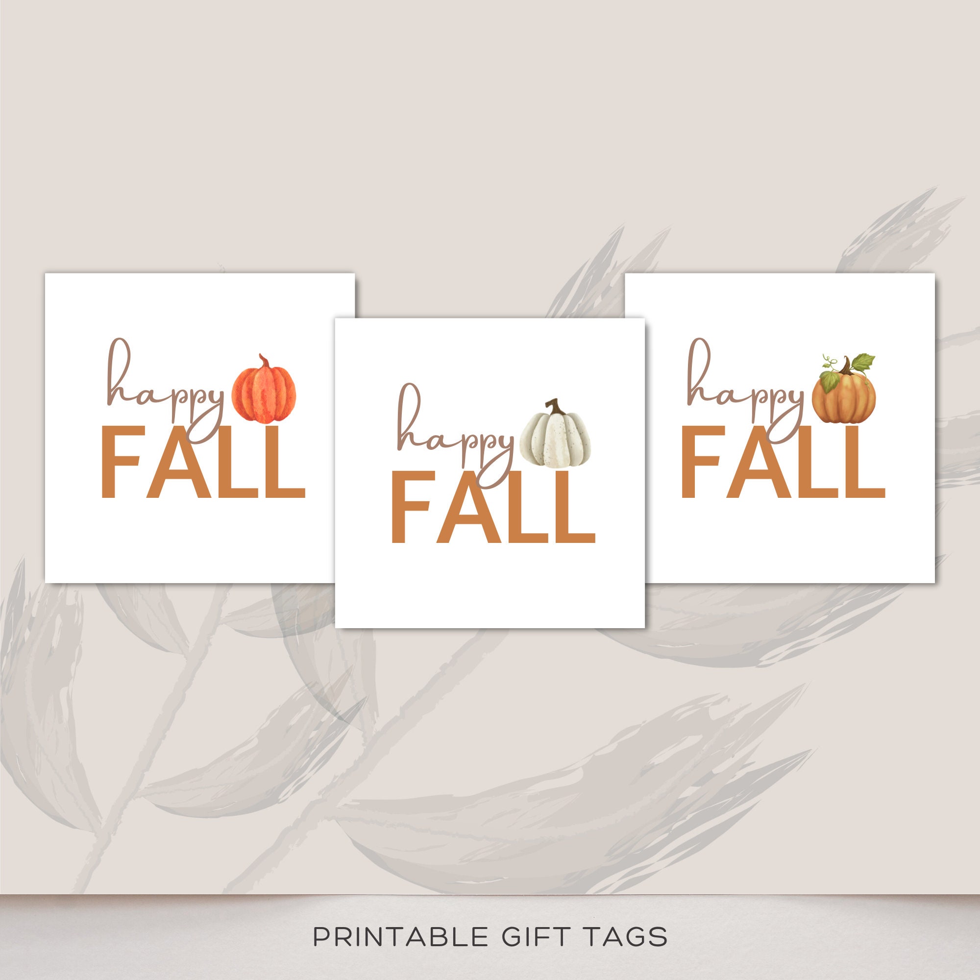 Fall Gift Tags, Autumn Gift Tags, Pumpkin Gift Tags, Treat Bag Tag ...