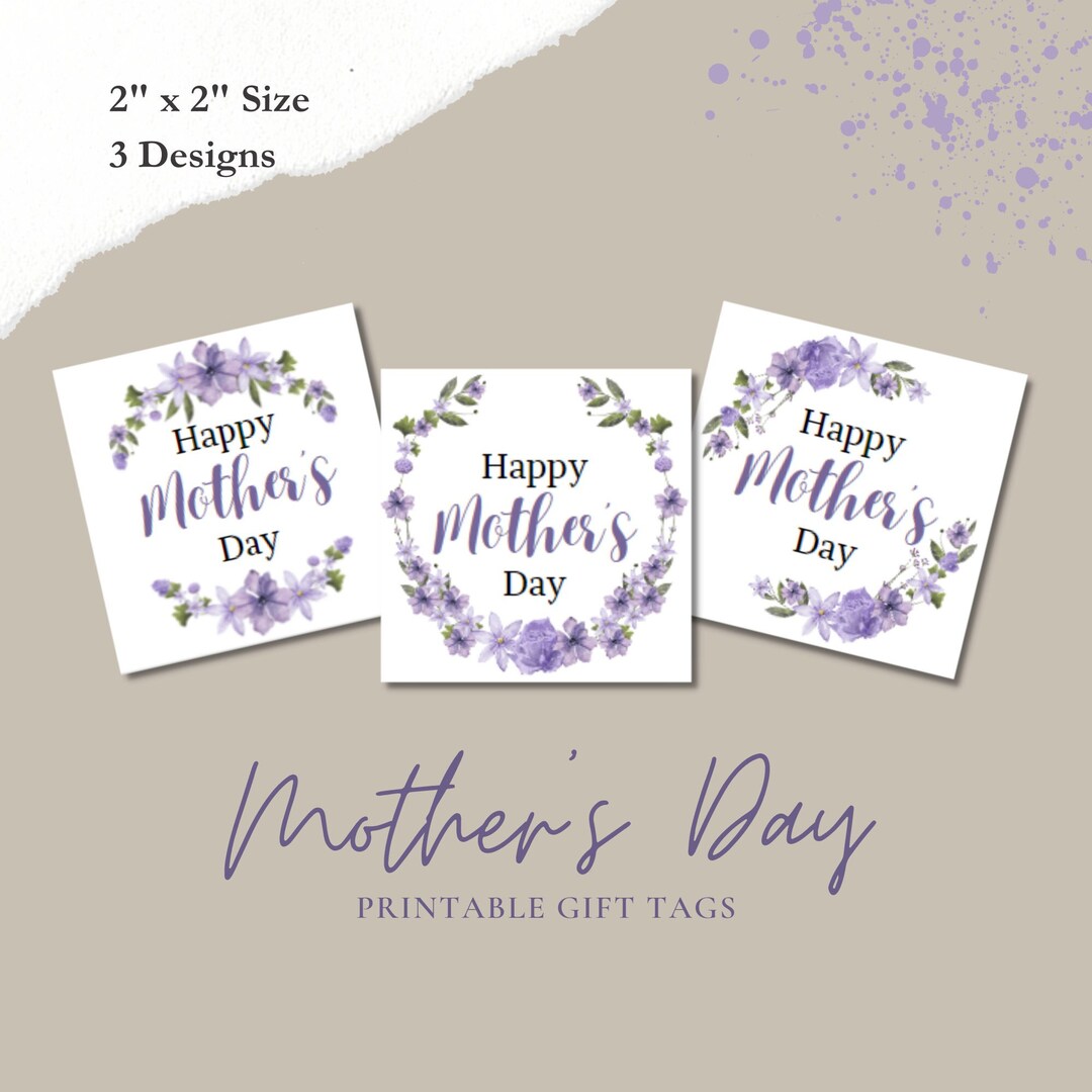 Happy Mother's Day Gift Tags Mothers Day Flower Tags - Etsy