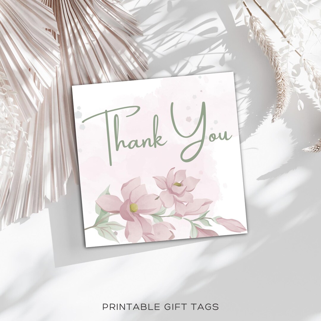 Floral Thank You Gift Tags, Printable Appreciation Tags (PDF) - Etsy