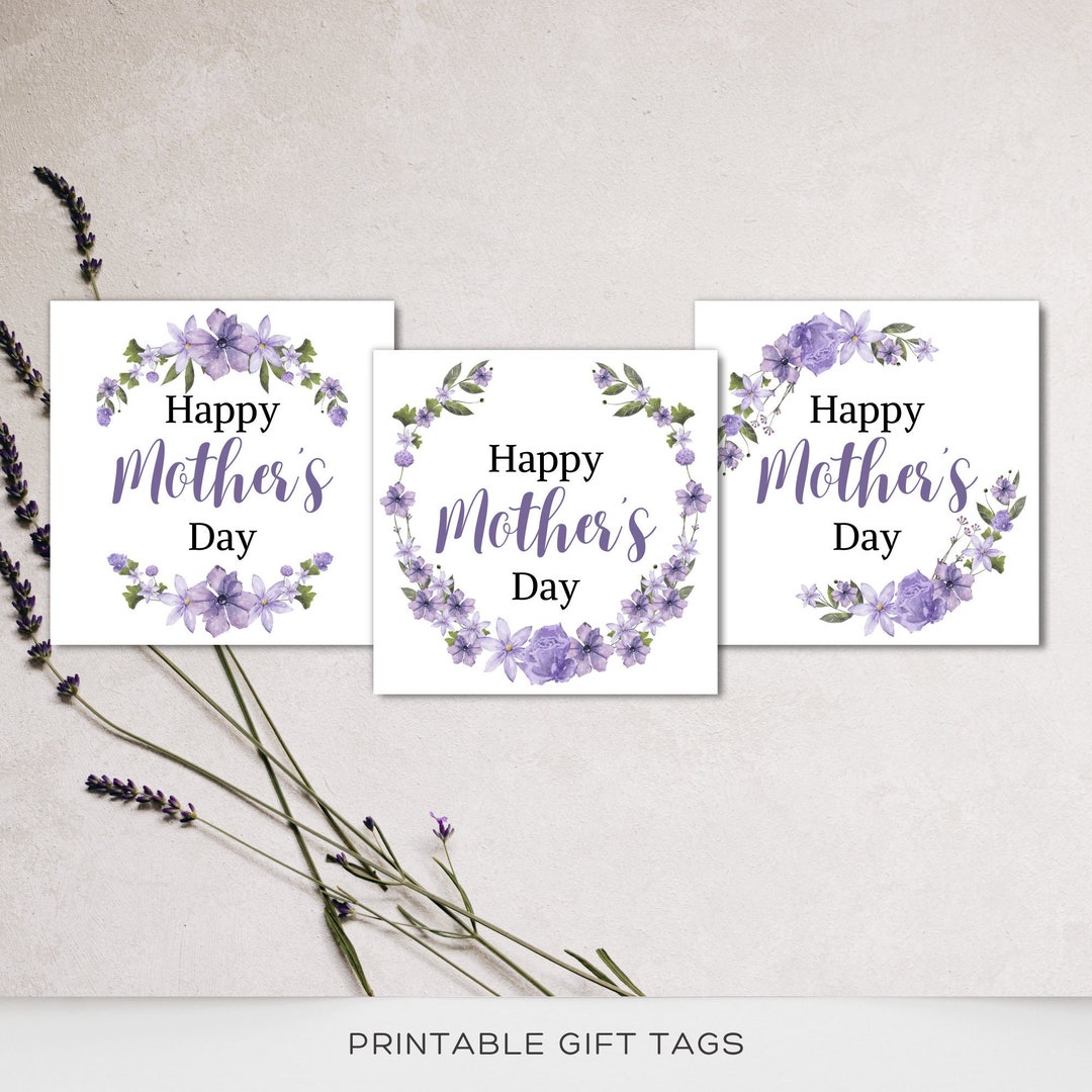 Happy Mother's Day Gift Tags, Mothers Day Flower Tags, Floral Gift Tags ...