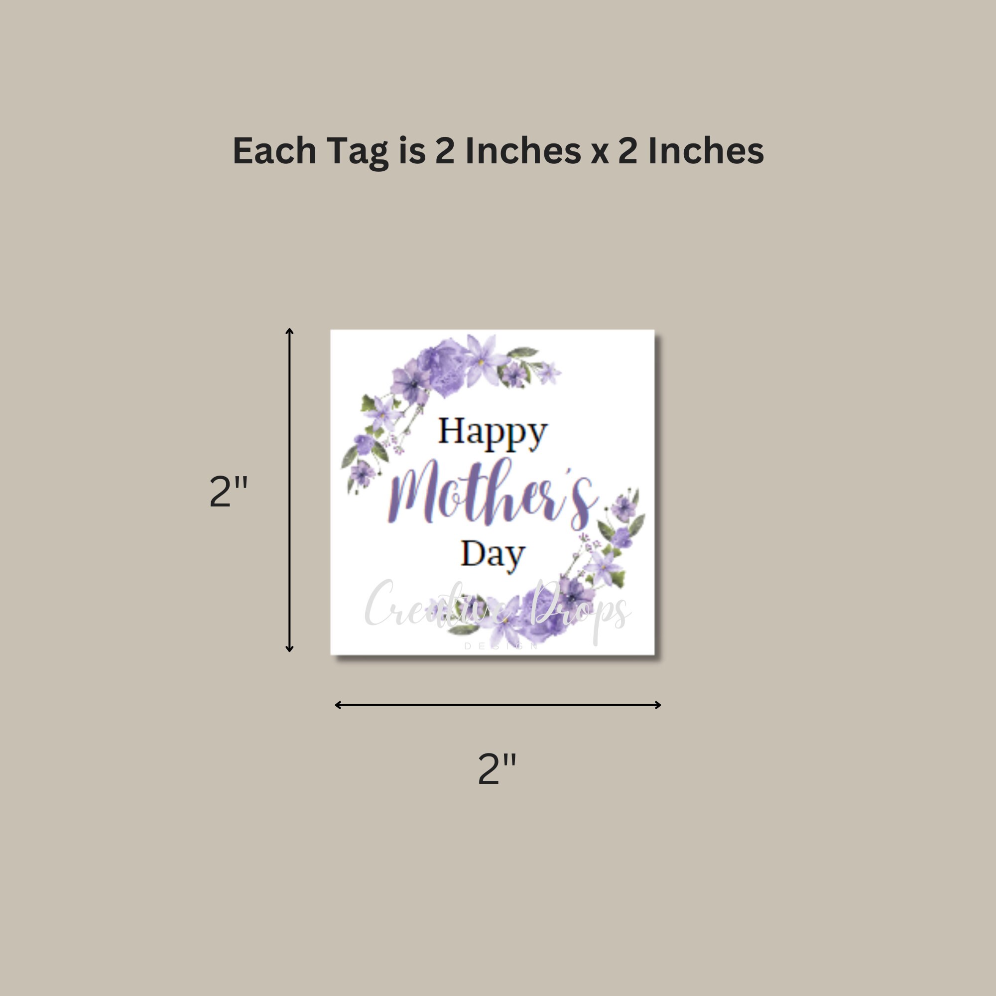 Happy Mother's Day Gift Tags Mothers Day Flower Tags - Etsy