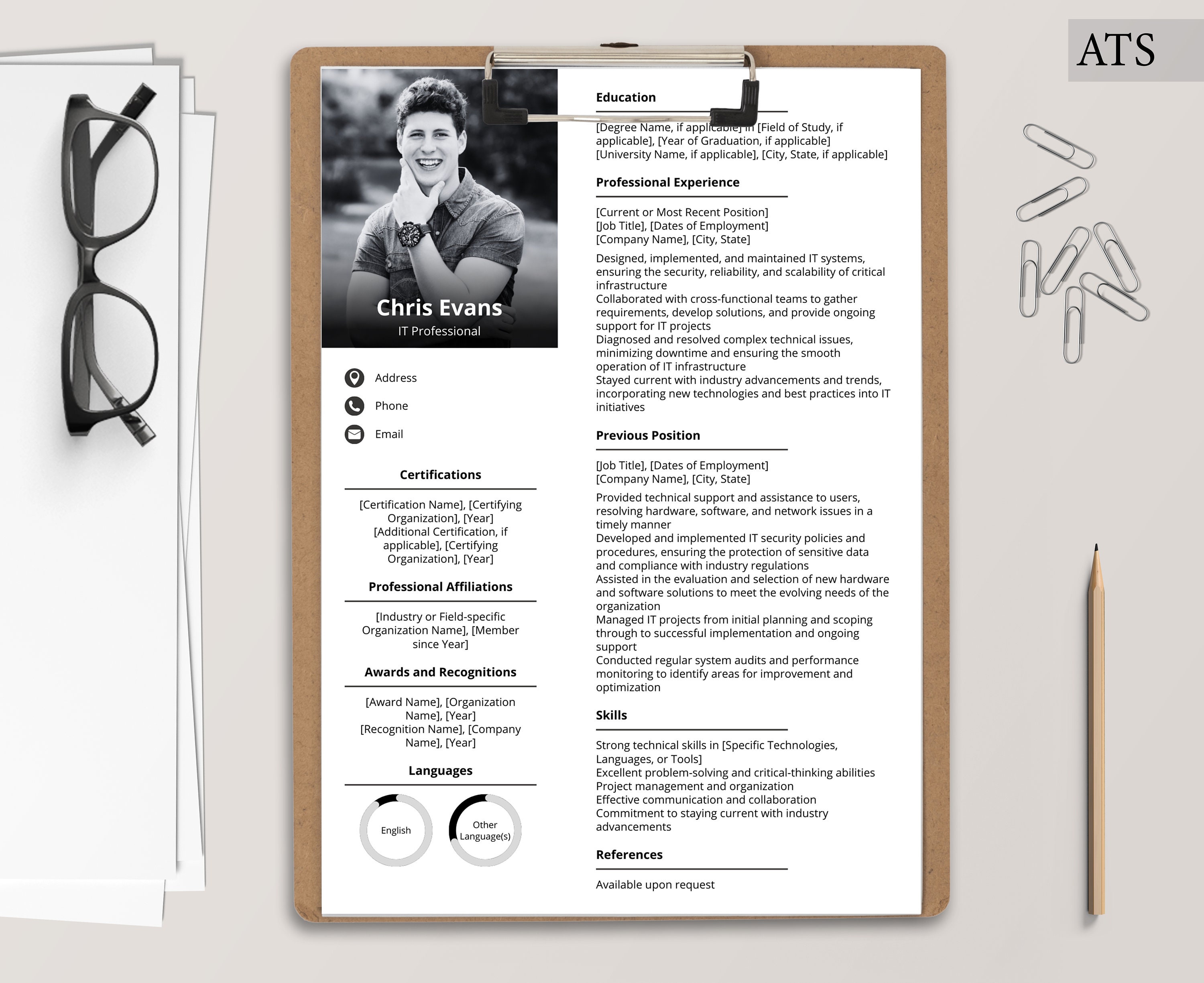 Information Technology Executive Resume Template Bundle for Google Docs ...