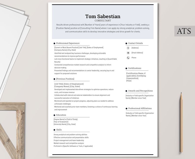 CONSULTING Executive Resume Template Bundle for Google Docs and Word ...