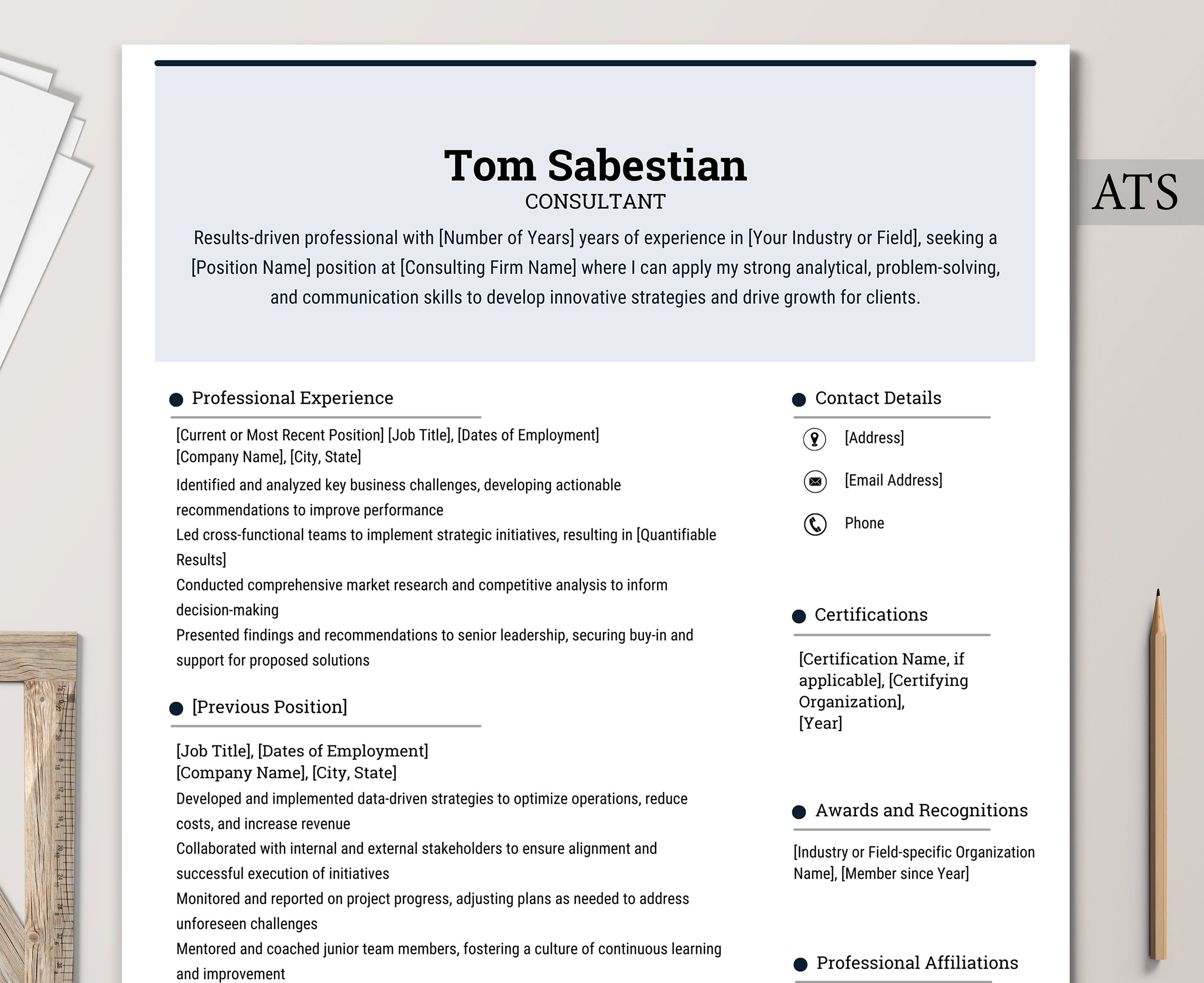 CONSULTING Executive Resume Template Bundle for Google Docs and Word ...