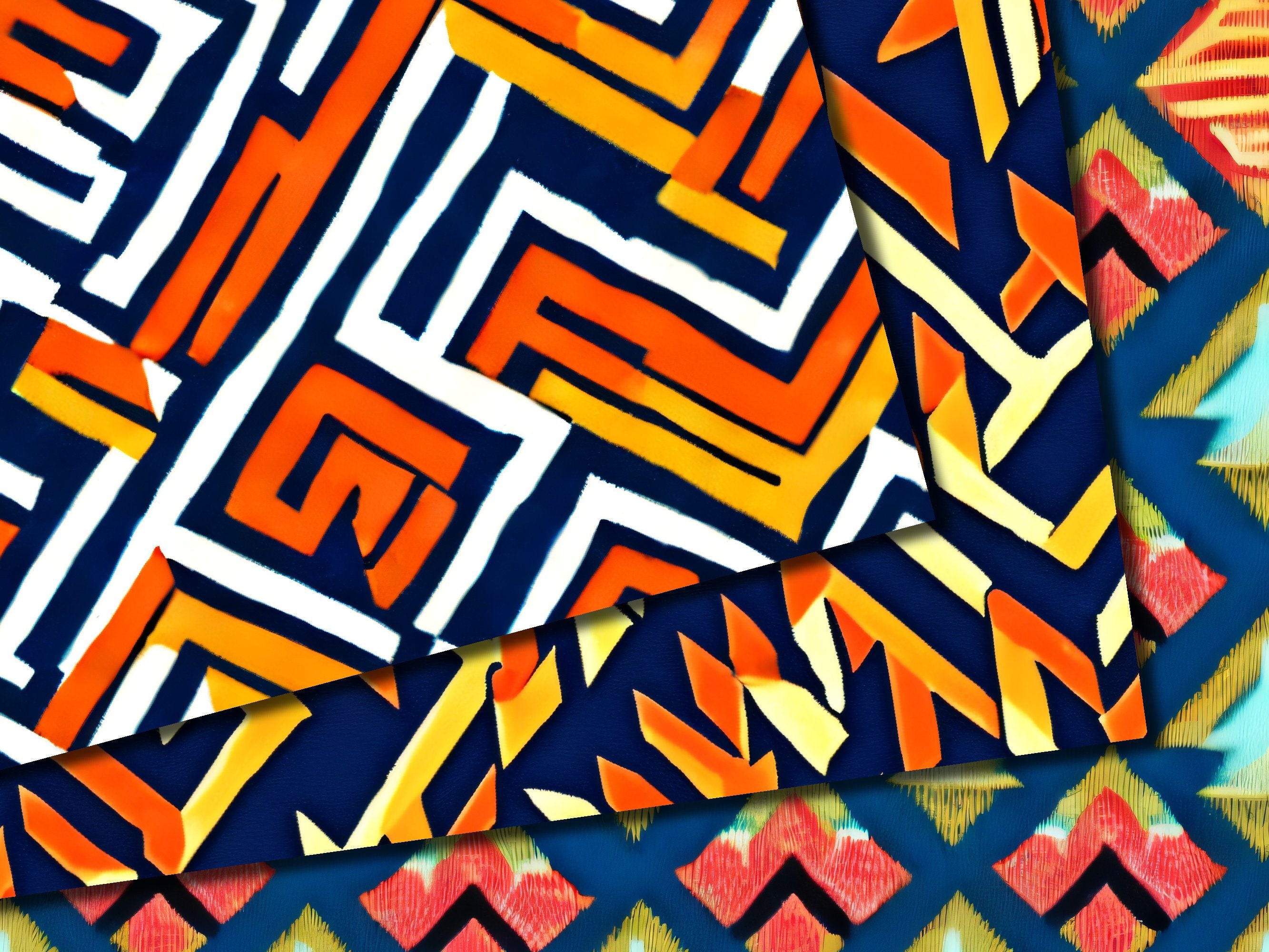 Aztec Tribal, Seamless Digital Paper, Collection 3, 12 Designs, 12x12 ...