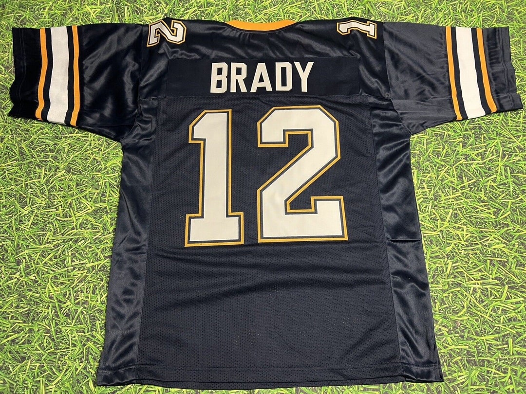 Brady Throwback Junipero Serra HS Blue Custom Jersey Stitched Football ...