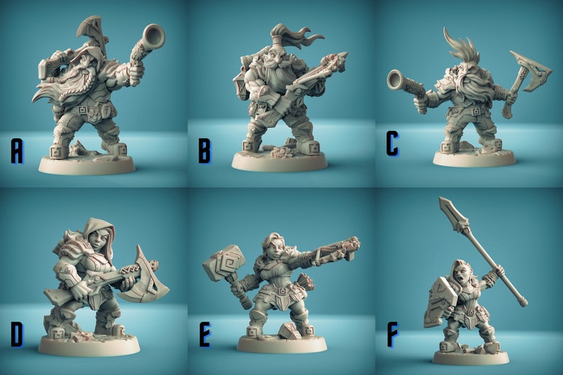 Dwarves Dwarven Oathbreakers Artisan Guild Tabletop 3D Print TTRPG 8K ...