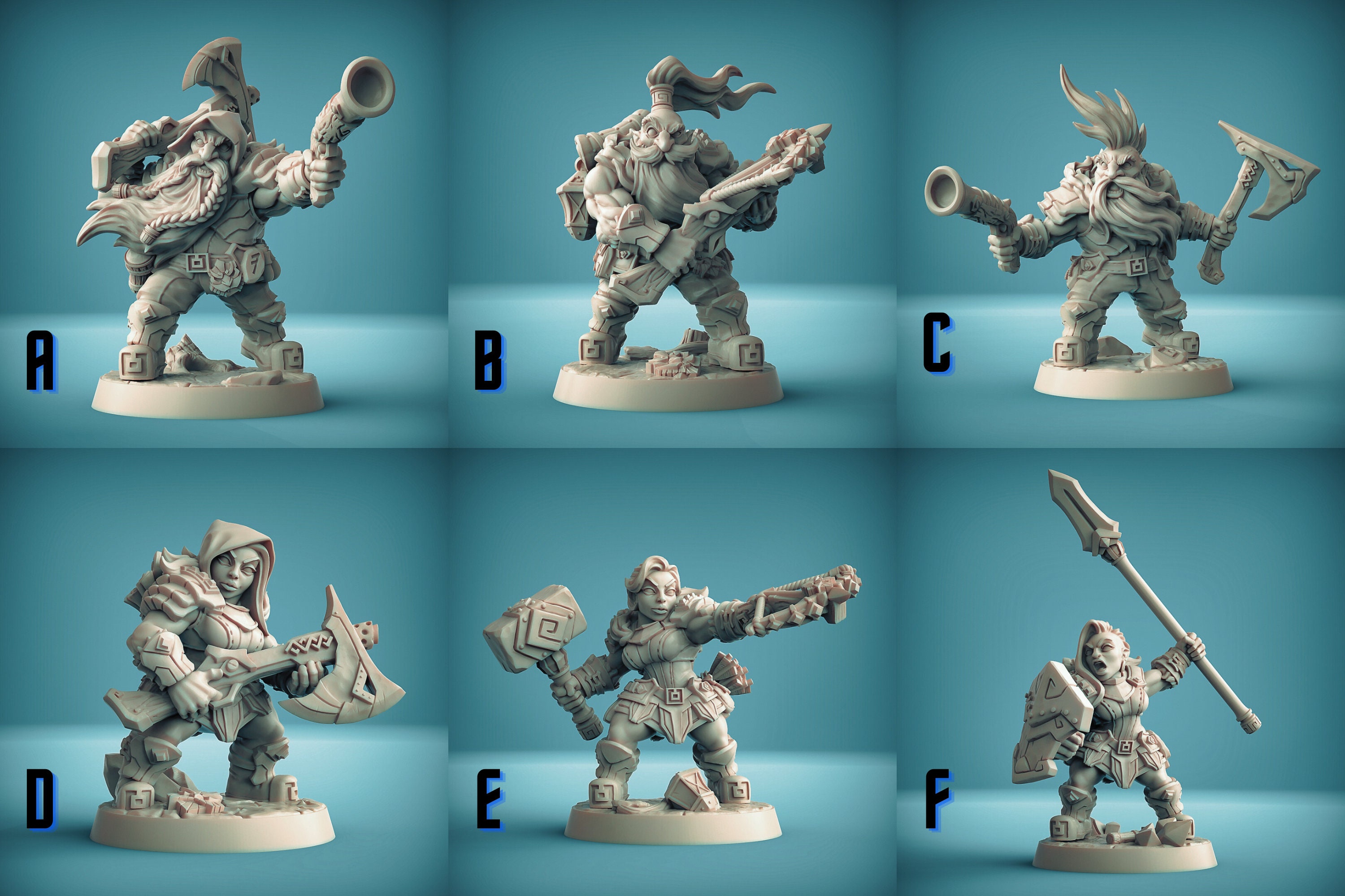 Dwarves Dwarven Oathbreakers Artisan Guild Tabletop 3D Print TTRPG 8K Miniature Dwarf 32mm - Etsy