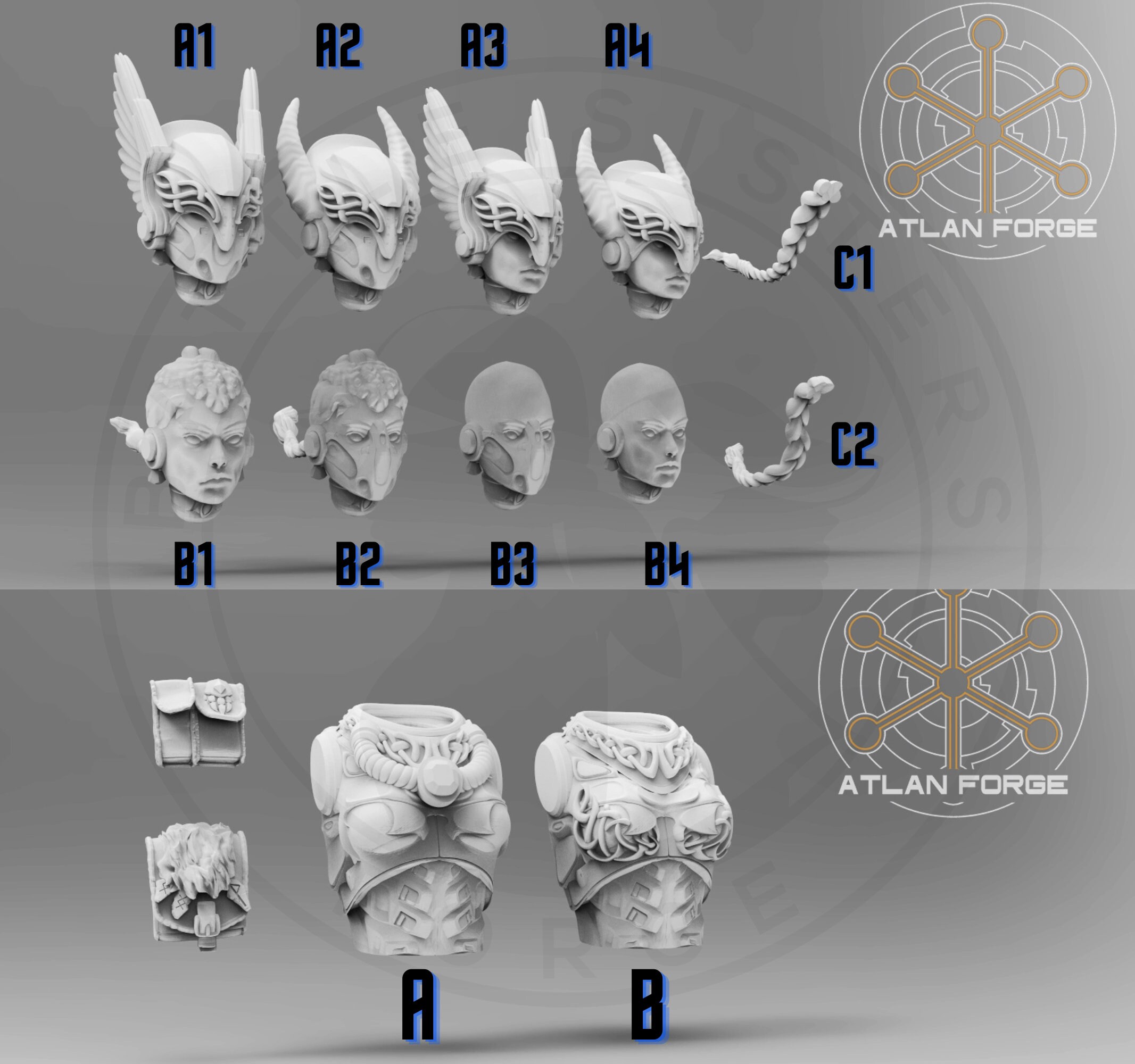 Asgardian Valkyries by Atlan Forge Tabletop 3D Print TTRPG 8K Miniature ...