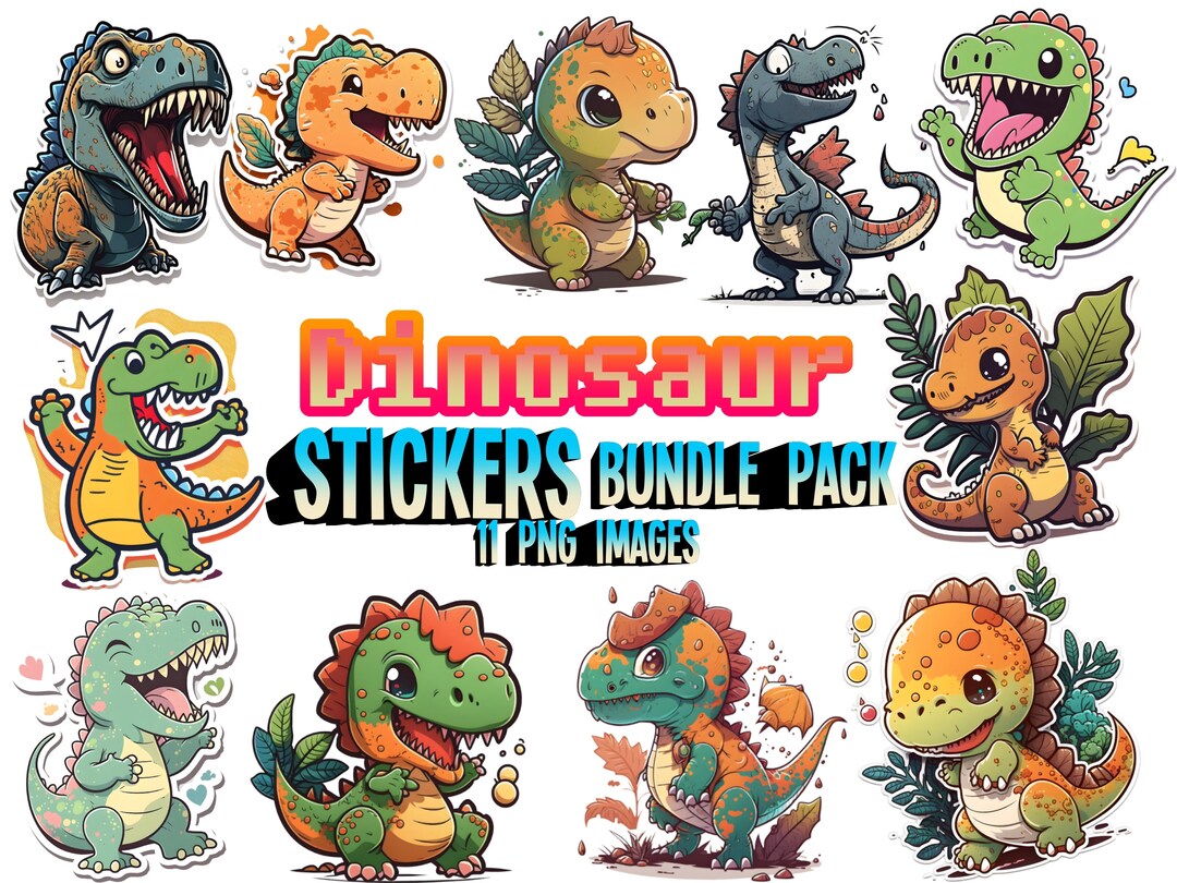 Funny Baby Dinosaur Clipart Stickers Designs Bundle Png, Tshirt Design ...