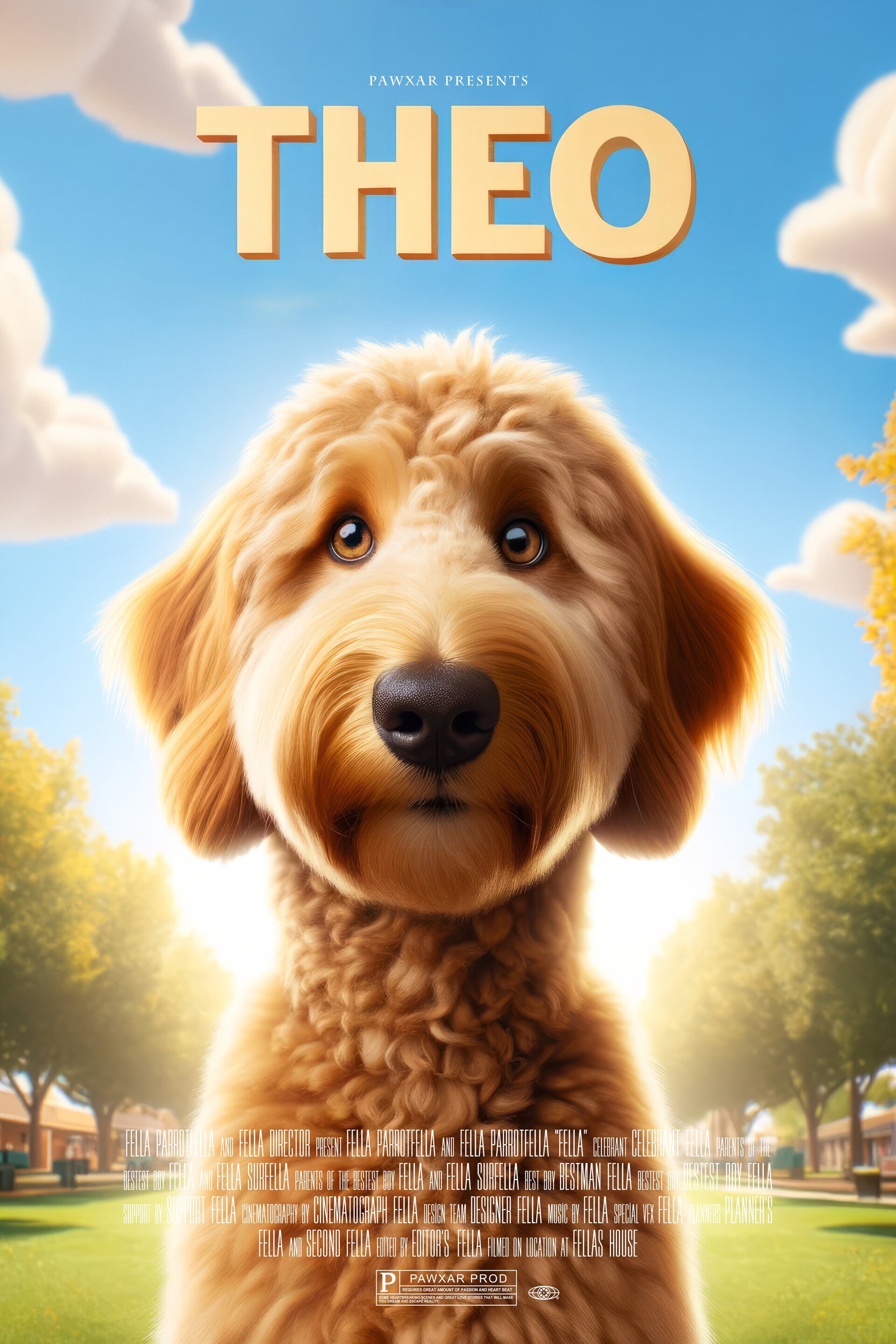 24 Hour Personalized Pixar Pet Poster, Custom Animated Pet Caricature ...