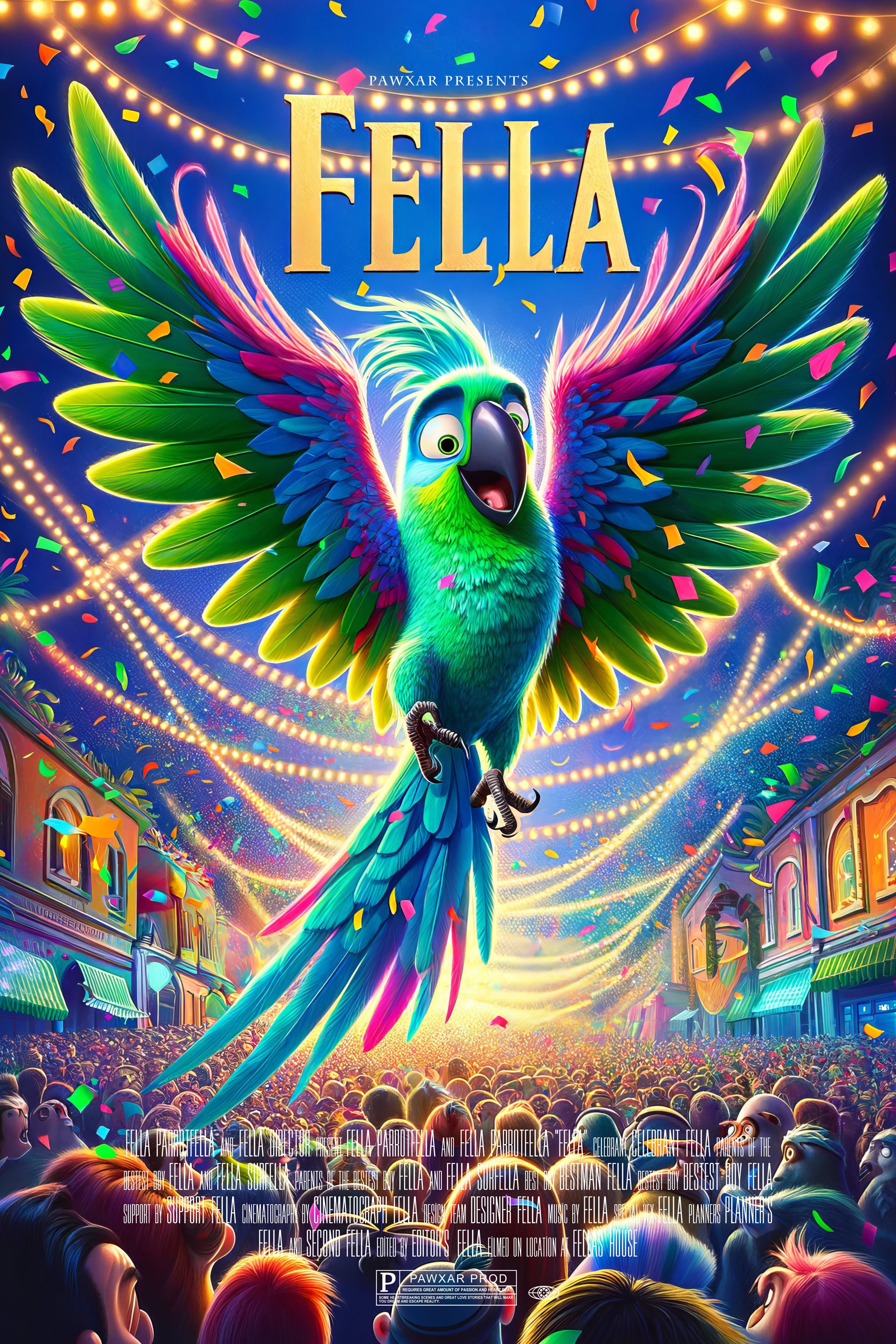 24 Hour Personalized Pixar Pet Poster, Custom Animated Pet Caricature ...