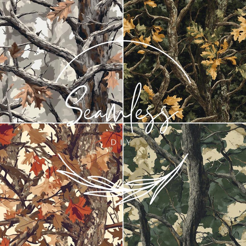 16 Real Tree Camo Patterns, Digital Papers, Seamless Patterns ...