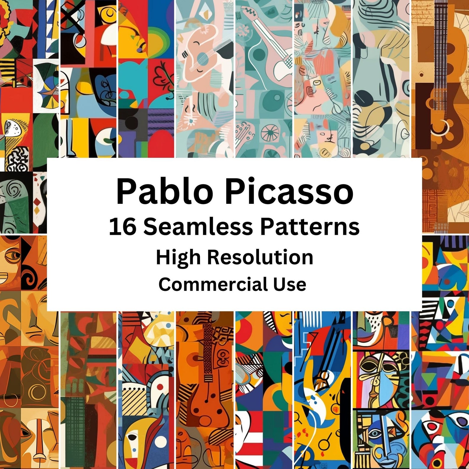 16 Pablo Picasso Inspired Seamless Patterns, Digital Papers, Seamless ...