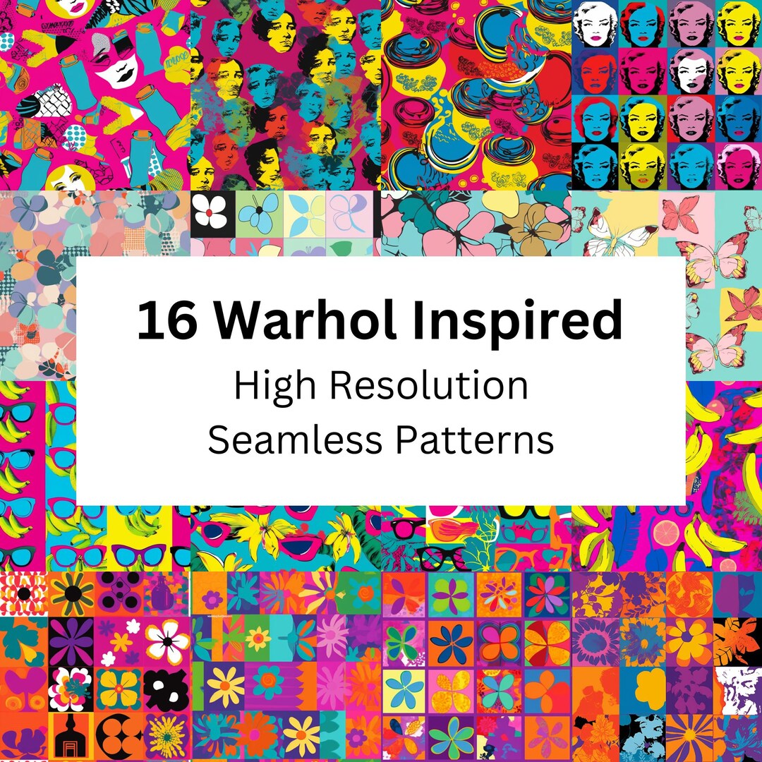 16 Andy Warhol Inspired Seamless Patterns Digital Papers - Etsy
