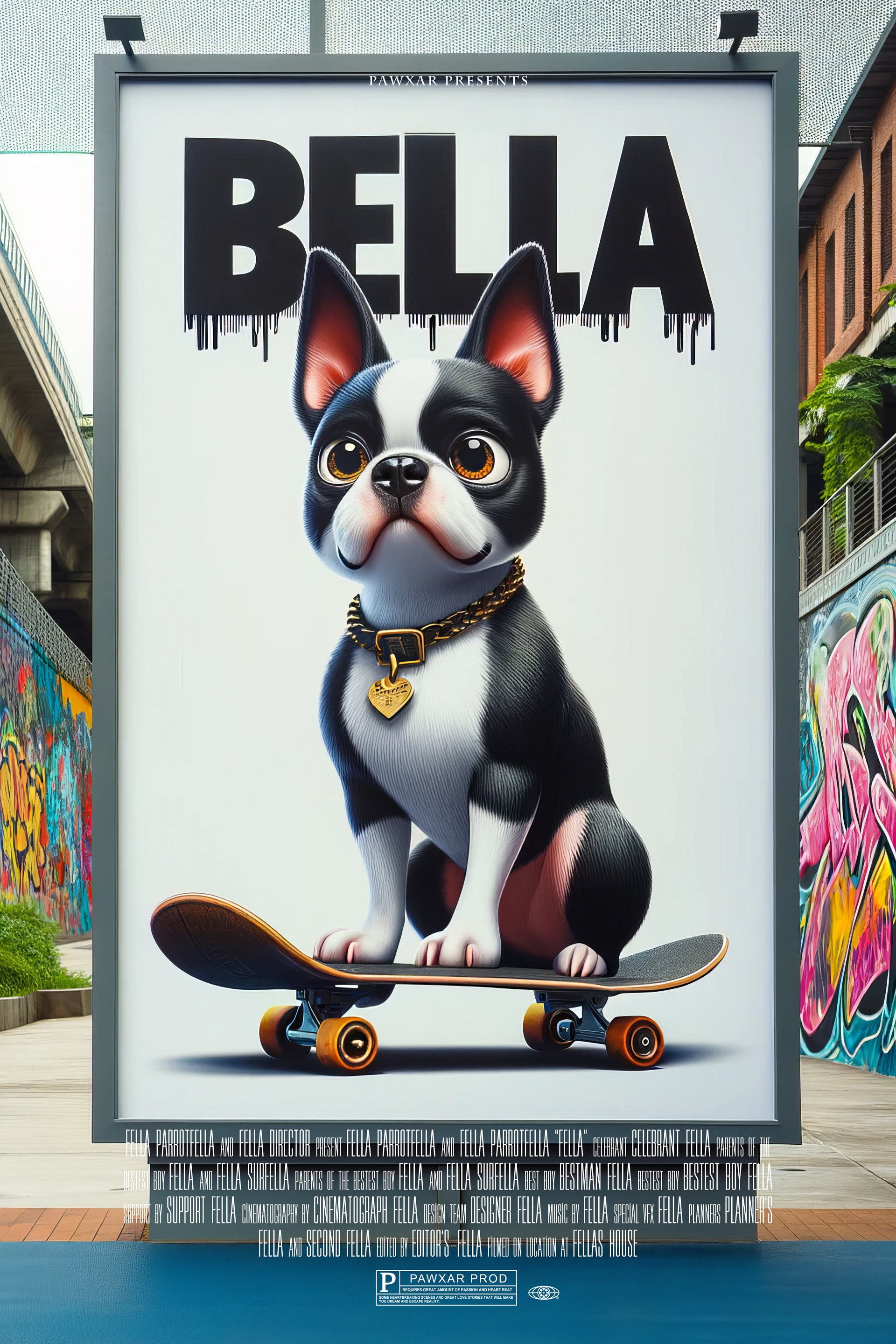 24 Hour Personalized Pixar Pet Poster, Custom Animated Pet Caricature ...