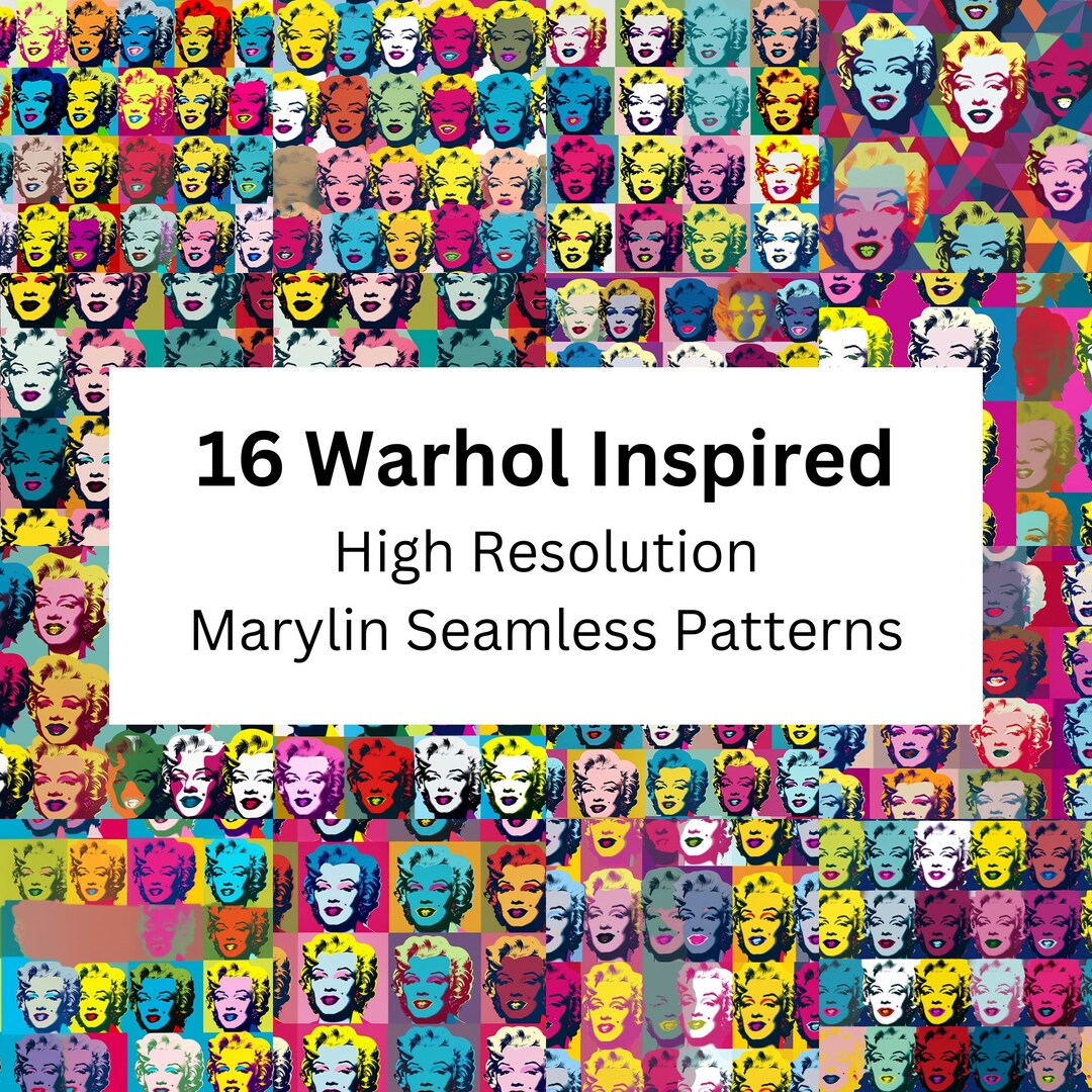 16 Andy Warhol Marylin Monroe Inspired Seamless Patterns - Etsy