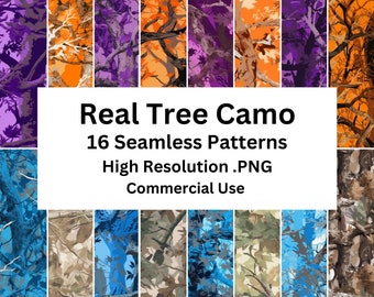 16 Real Tree Camo Patterns, Digital Papers, Seamless Patterns ...