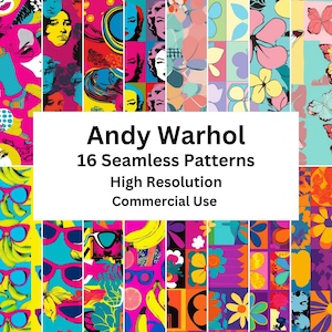 16 Andy Warhol Inspired Seamless Patterns, Digital Papers, Seamless ...