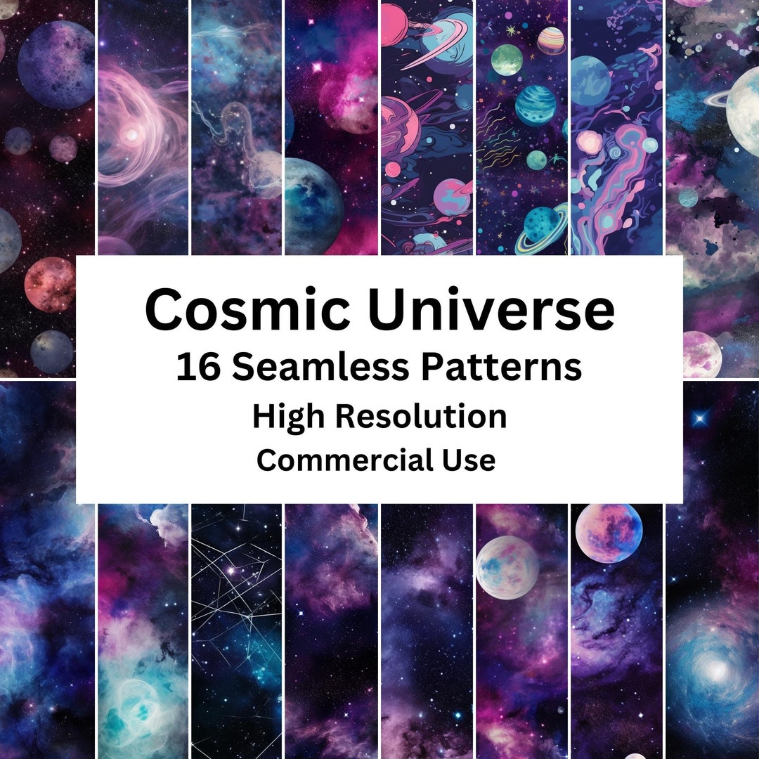 16 Universe Seamless Patterns, Digital Papers, Seamless Patterns ...