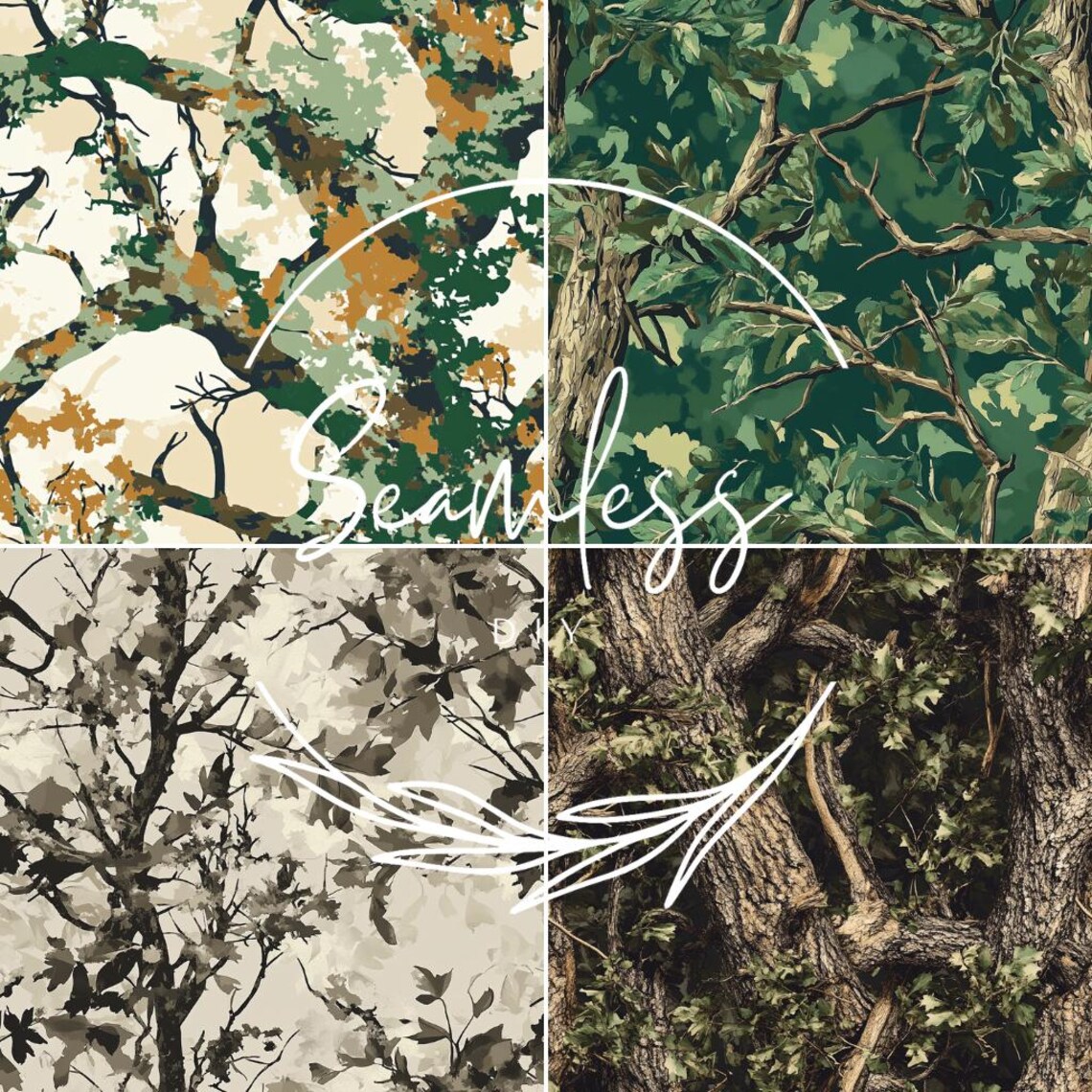16 Real Tree Camo Patterns, Digital Papers, Seamless Patterns ...
