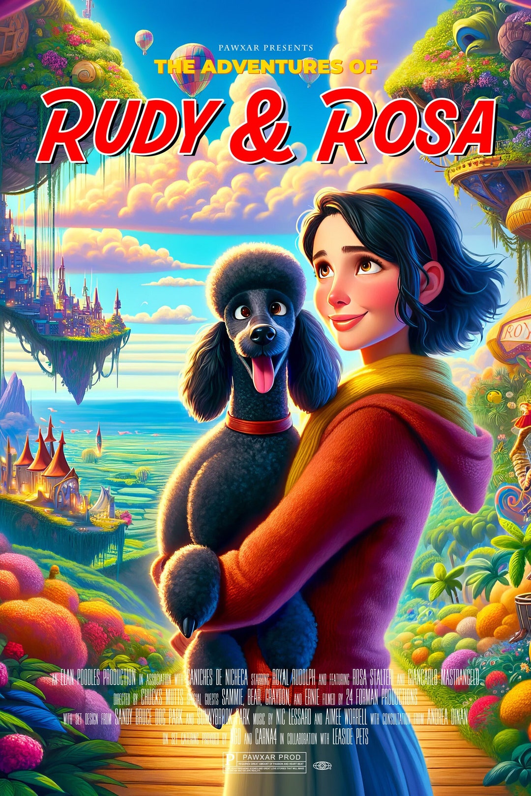 24 Hour Personalized Pixar Pet Poster, Custom Animated Pet Caricature ...