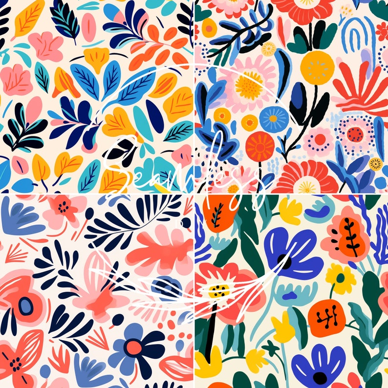 16 Henri Matisse Flower Art Seamless Patterns for Commercial Use - Etsy