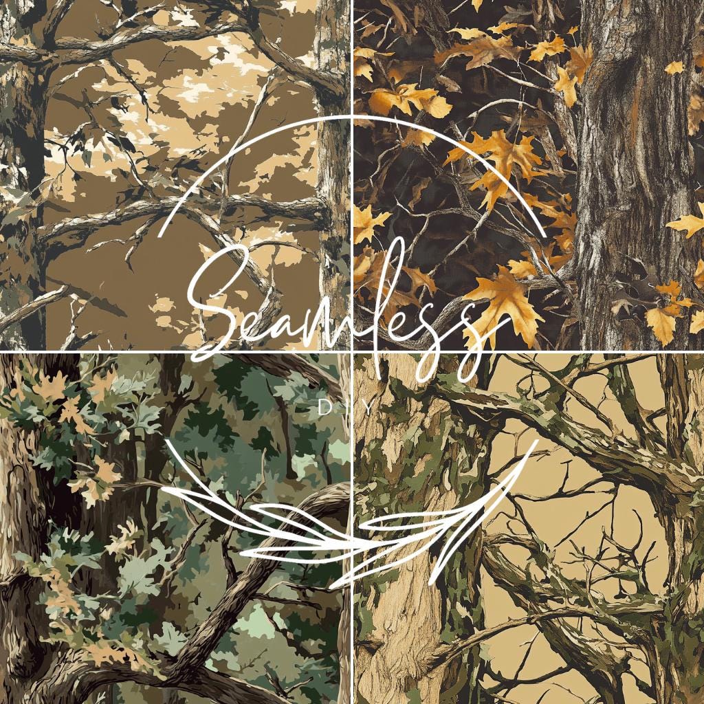 16 Real Tree Camo Patterns, Digital Papers, Seamless Patterns ...