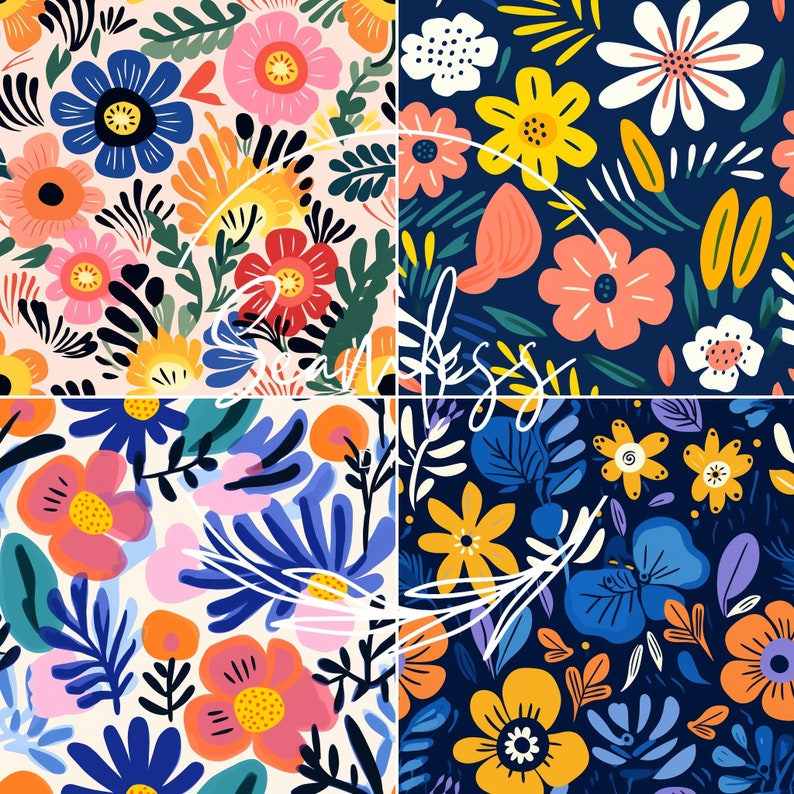 16 Henri Matisse Flower Art Seamless Patterns for Commercial Use - Etsy