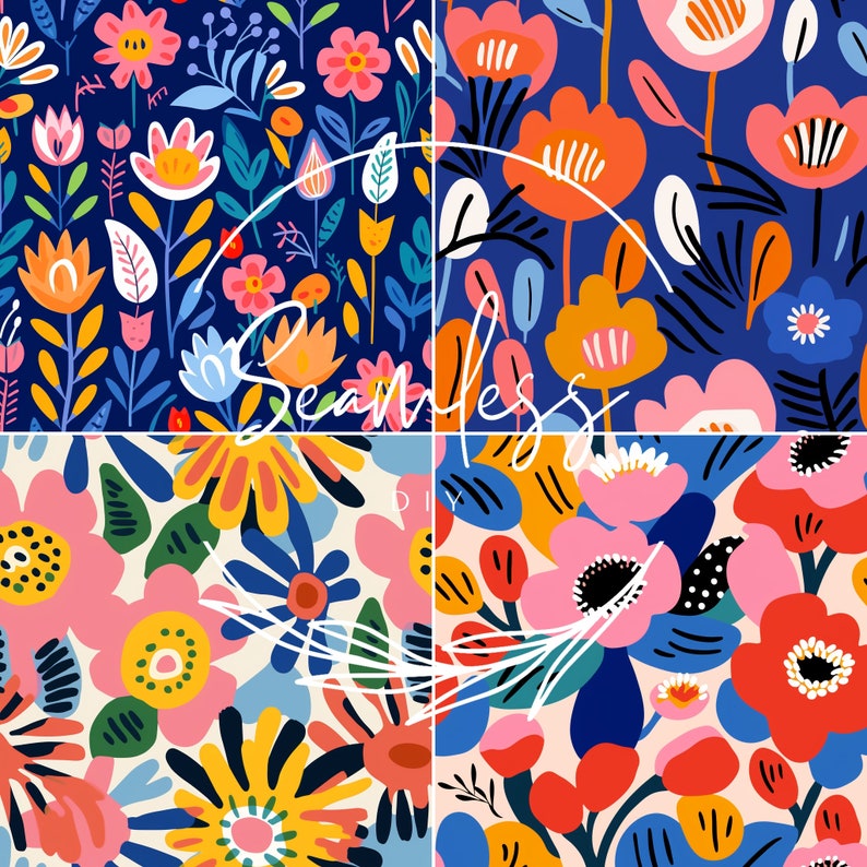 16 Henri Matisse Flower Art Seamless Patterns for Commercial Use - Etsy
