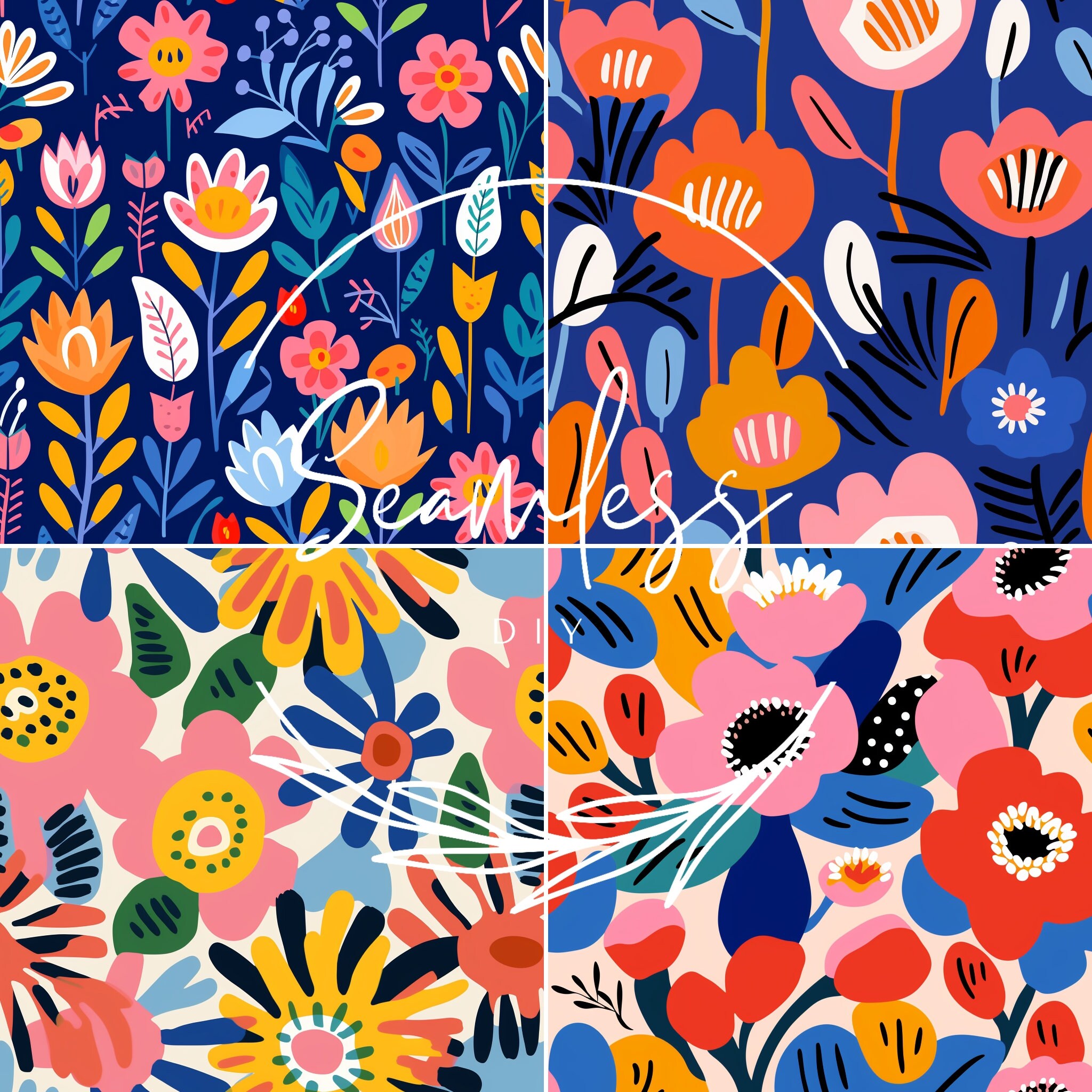 16 Henri Matisse Flower Art Seamless Patterns for Commercial Use - Etsy