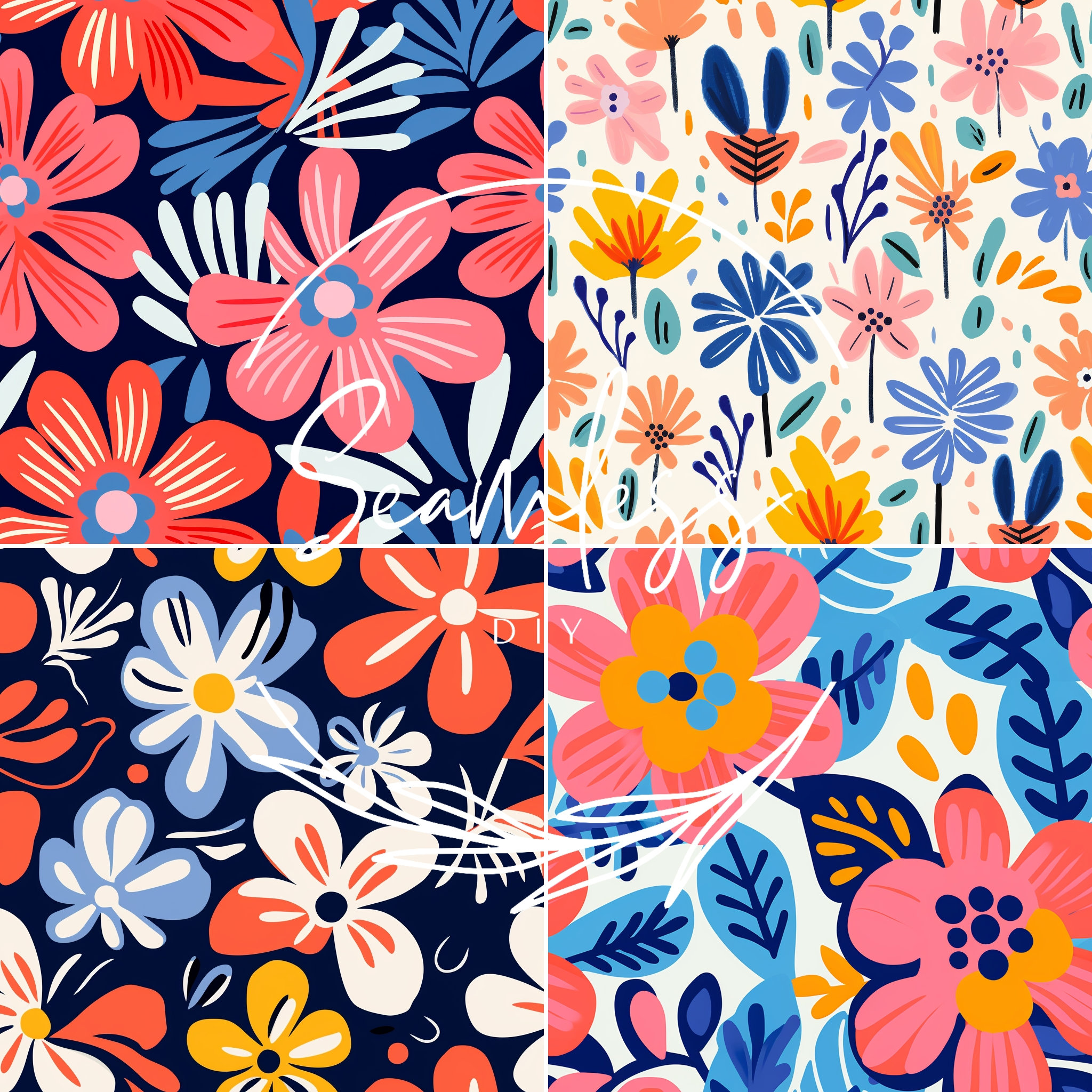 16 Henri Matisse Flower Art Seamless Patterns for Commercial Use - Etsy
