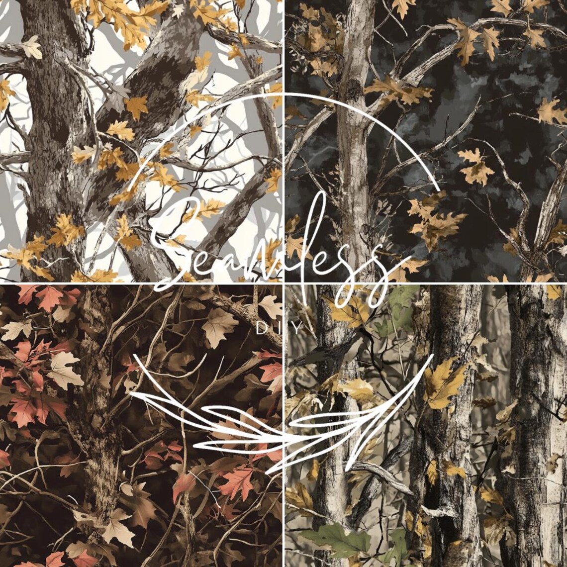 16 Real Tree Camo Patterns, Digital Papers, Seamless Patterns ...