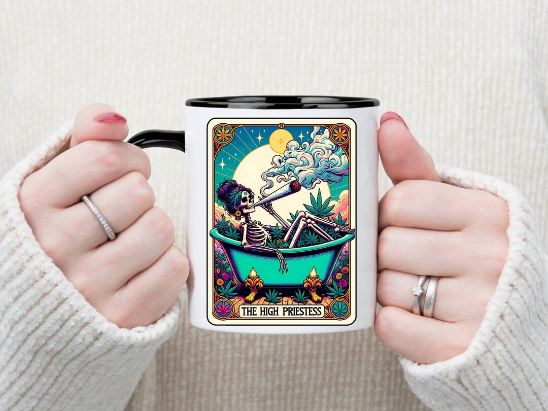 The High Priestess Tarot Card Ceramic Accent Mug, Witchy Graphic Mug ...