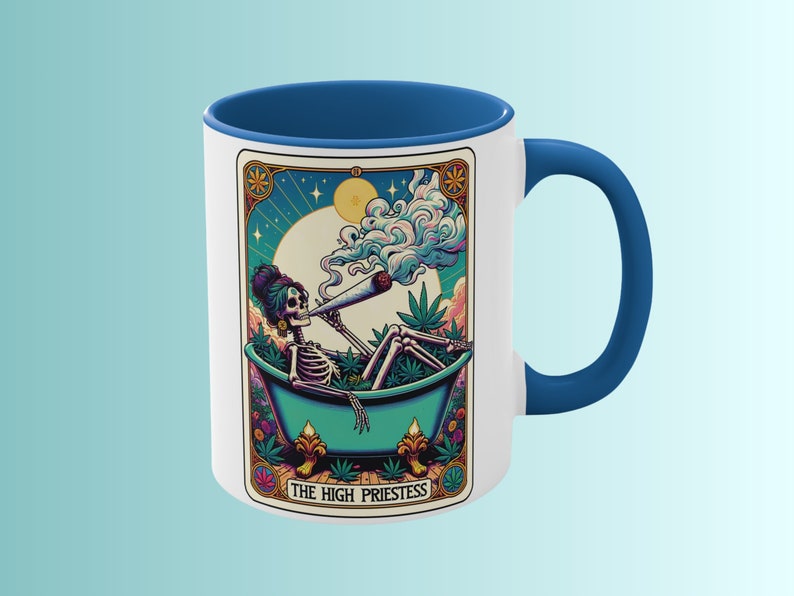 The High Priestess Tarot Card Ceramic Accent Mug, Witchy Graphic Mug ...