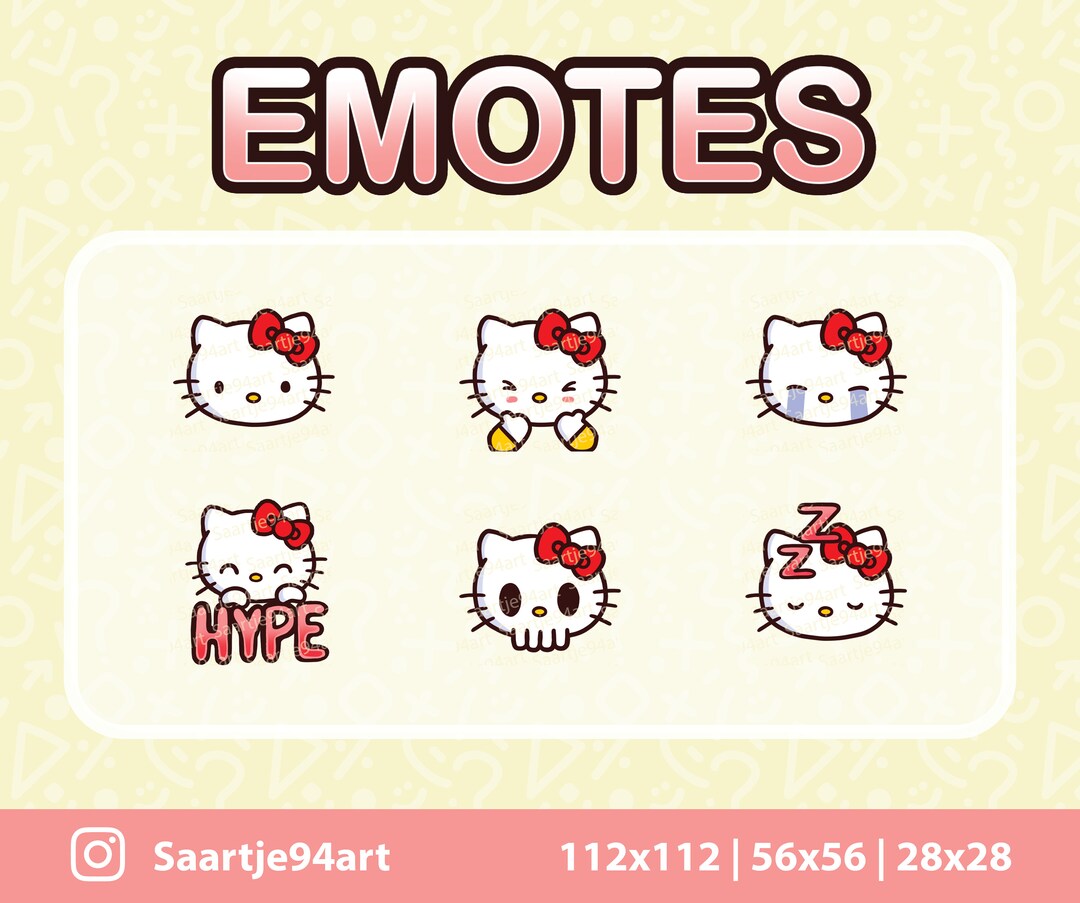 Kawaii Kitty Emotes Twitch Emotes 6 Pack Emotes Etsy