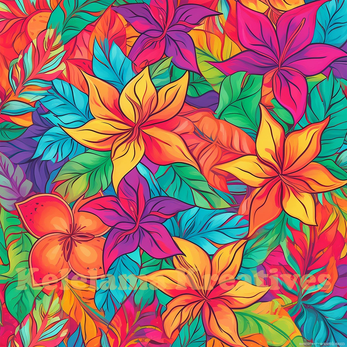 Stunning High Resolution 4000 X 4000, 300 PPI Hawaiian 10-pack, Digital ...