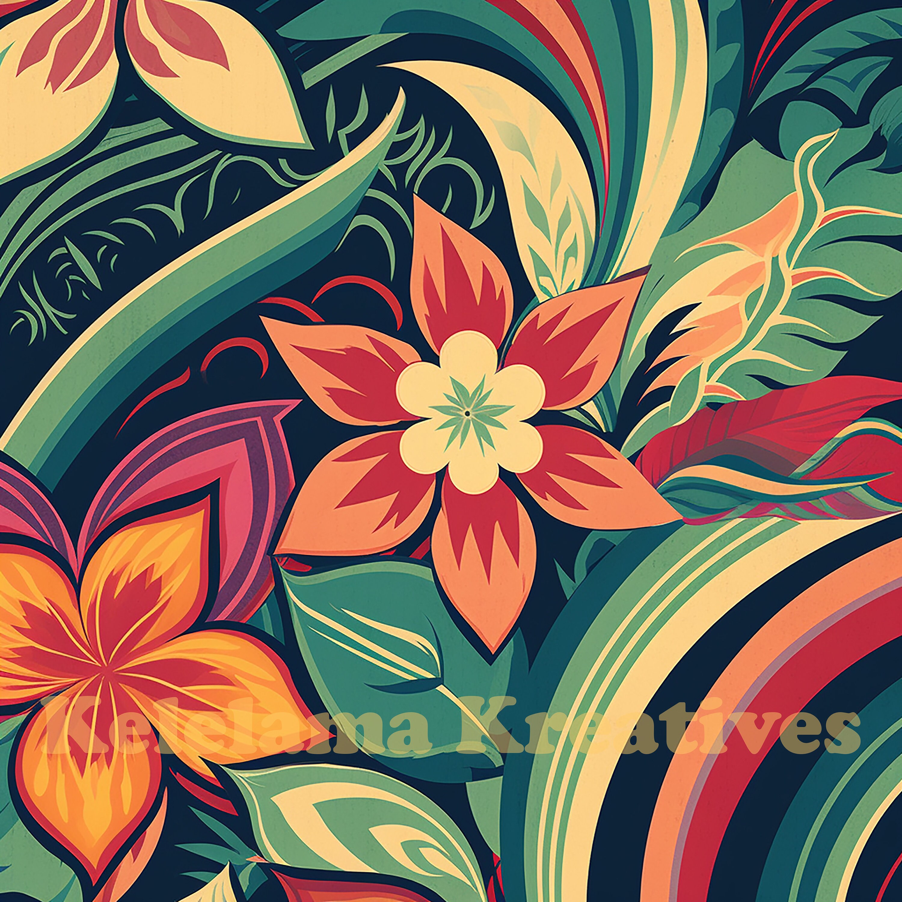 Stunning High Resolution 4000 X 4000, 300 PPI Hawaiian 10-pack, Digital ...