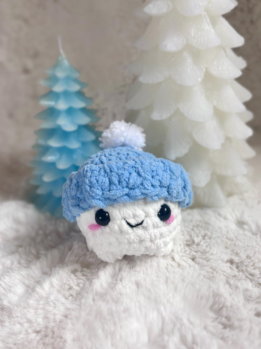 Handmade Crochet Snowball Snowball in Bobble Hat Amigurumi Soft Toy - Etsy
