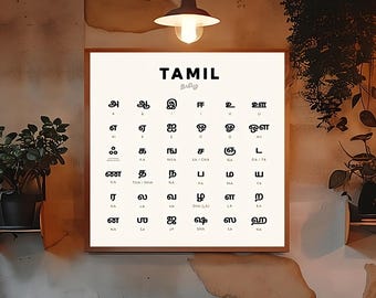 Tamil Alphabet Poster | Digital Download | Printable Poster | Tamil ...