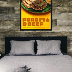 Porotta & Beef Indian Kerala Poster Art Street Food Art Home Decor ...