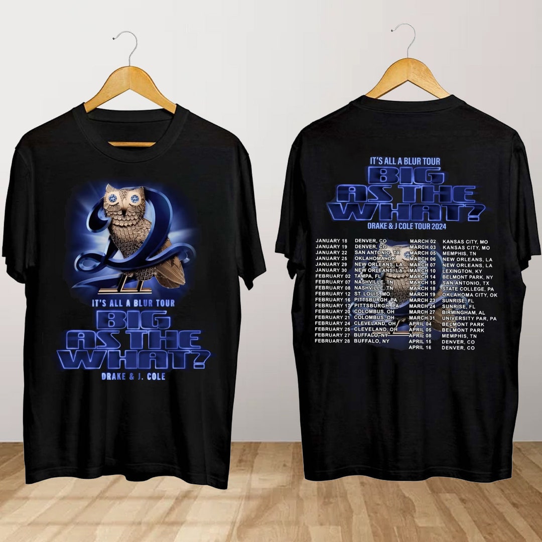 Drake J Cole It's All Blur Tour 2024 T Shirt, Drake Concert Shirt, It's ...