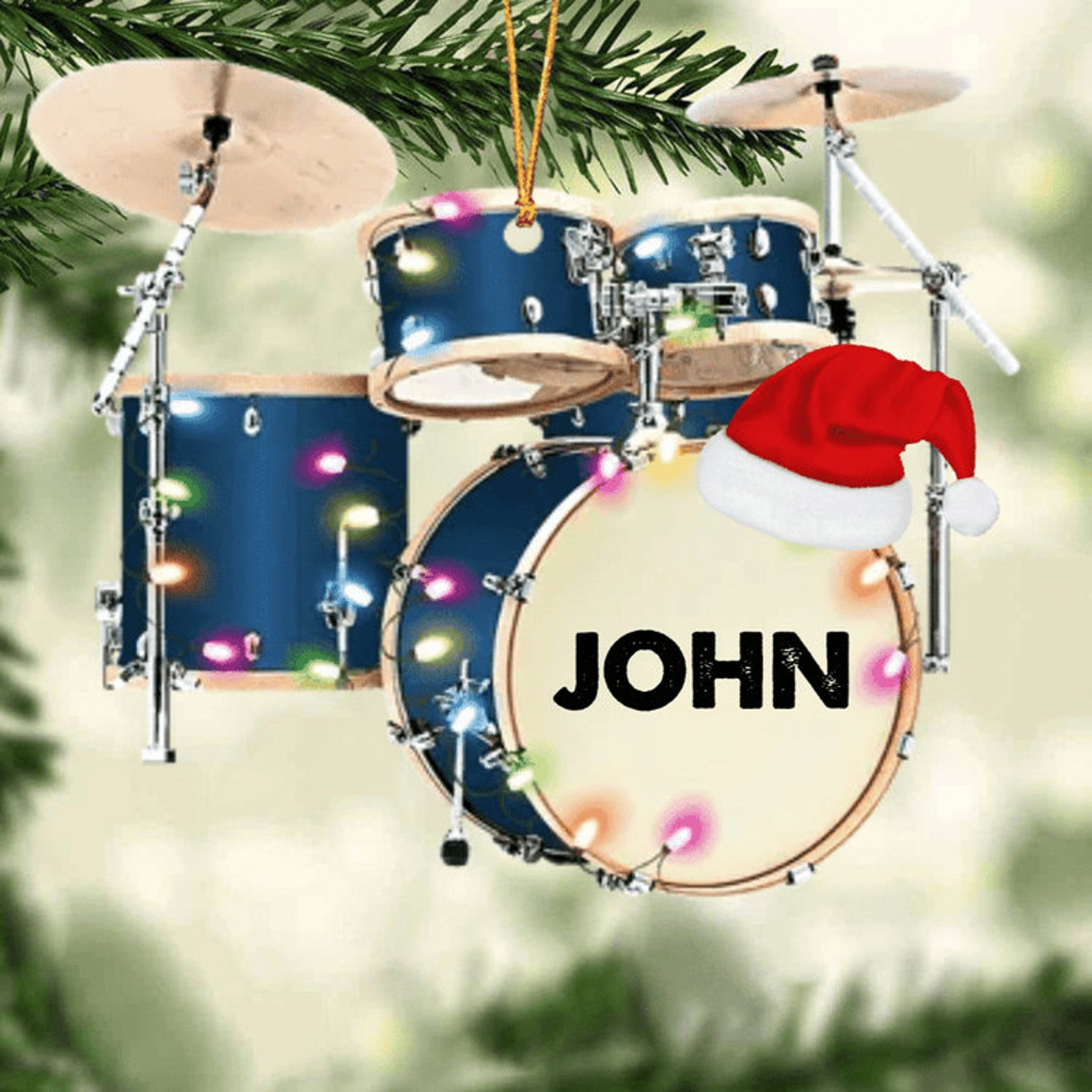 Personalized Drum Kit Acrylic Ornament, Custom Name Drummer Ornament ...