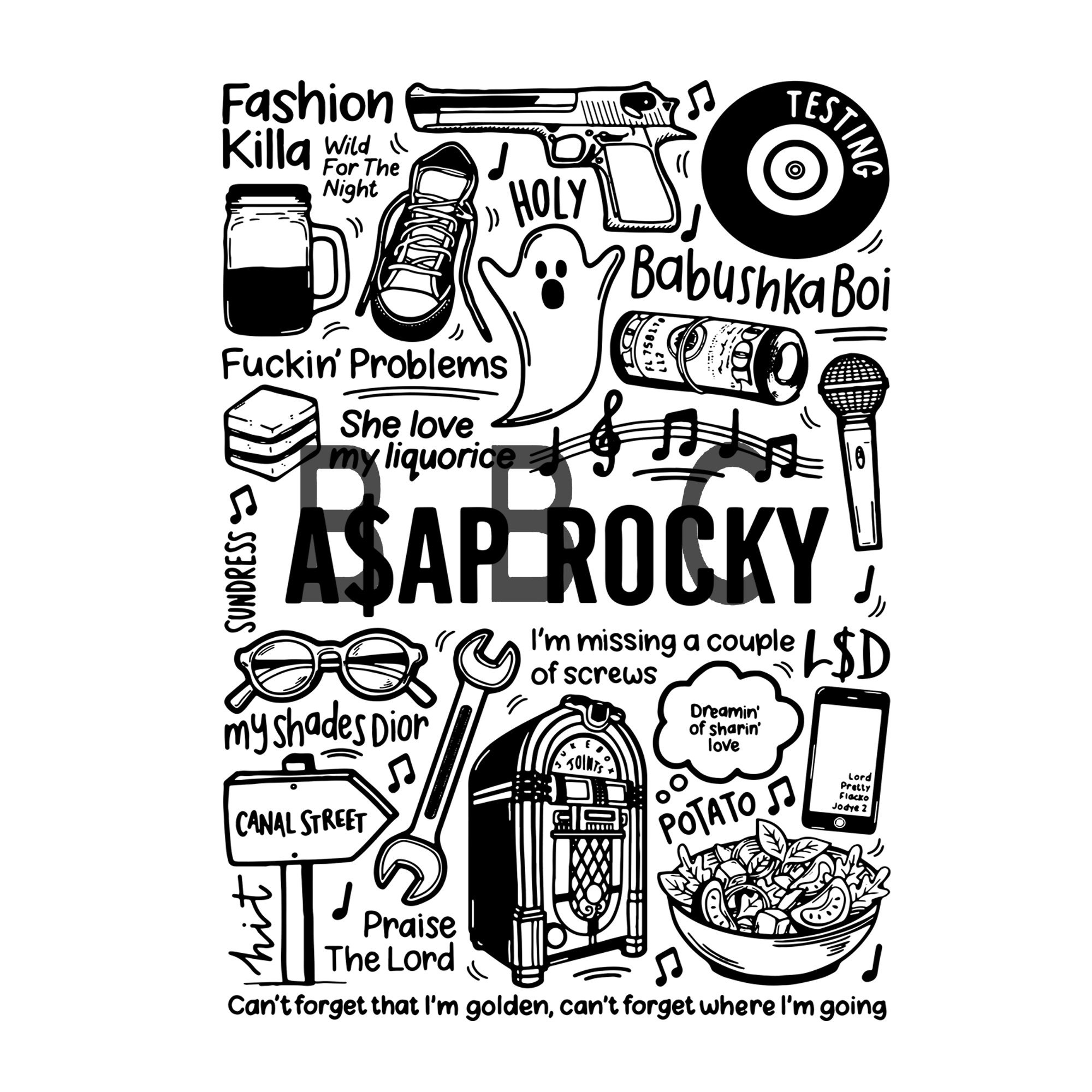 ASAP Rocky Asap Rocky PNG Asap Rocky SVG Asap Rocky Drawing - Etsy