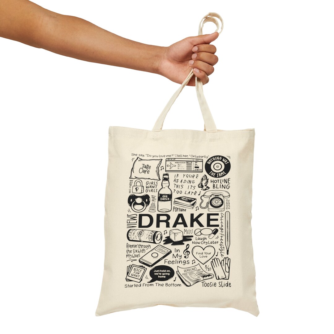 Drake Drake Cotton Canvas Tote Bag Drake Tote Drake Bags - Etsy