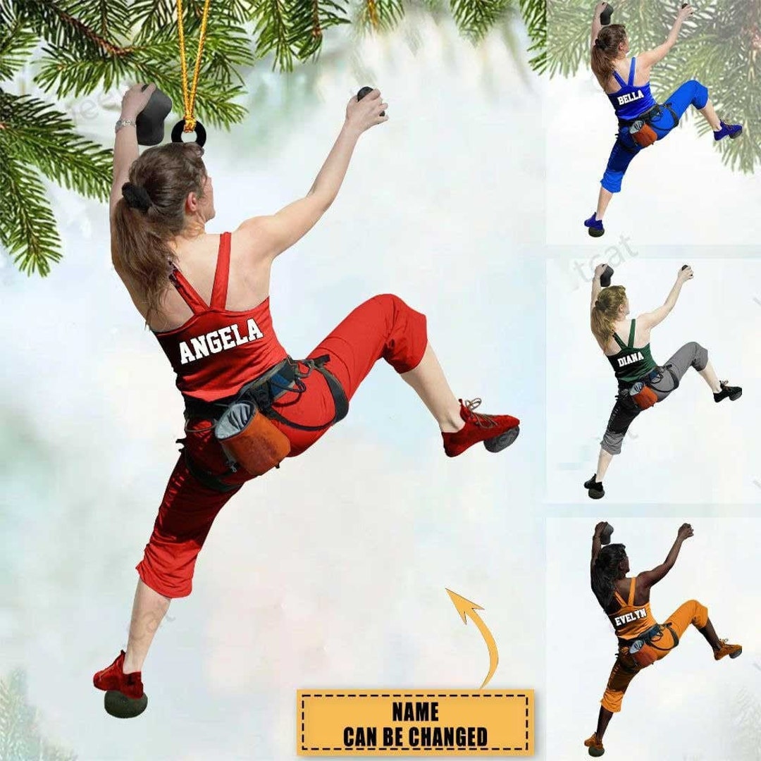 Personalized Rock Climbing Ornament, Climbing Ornament, Climbing ...