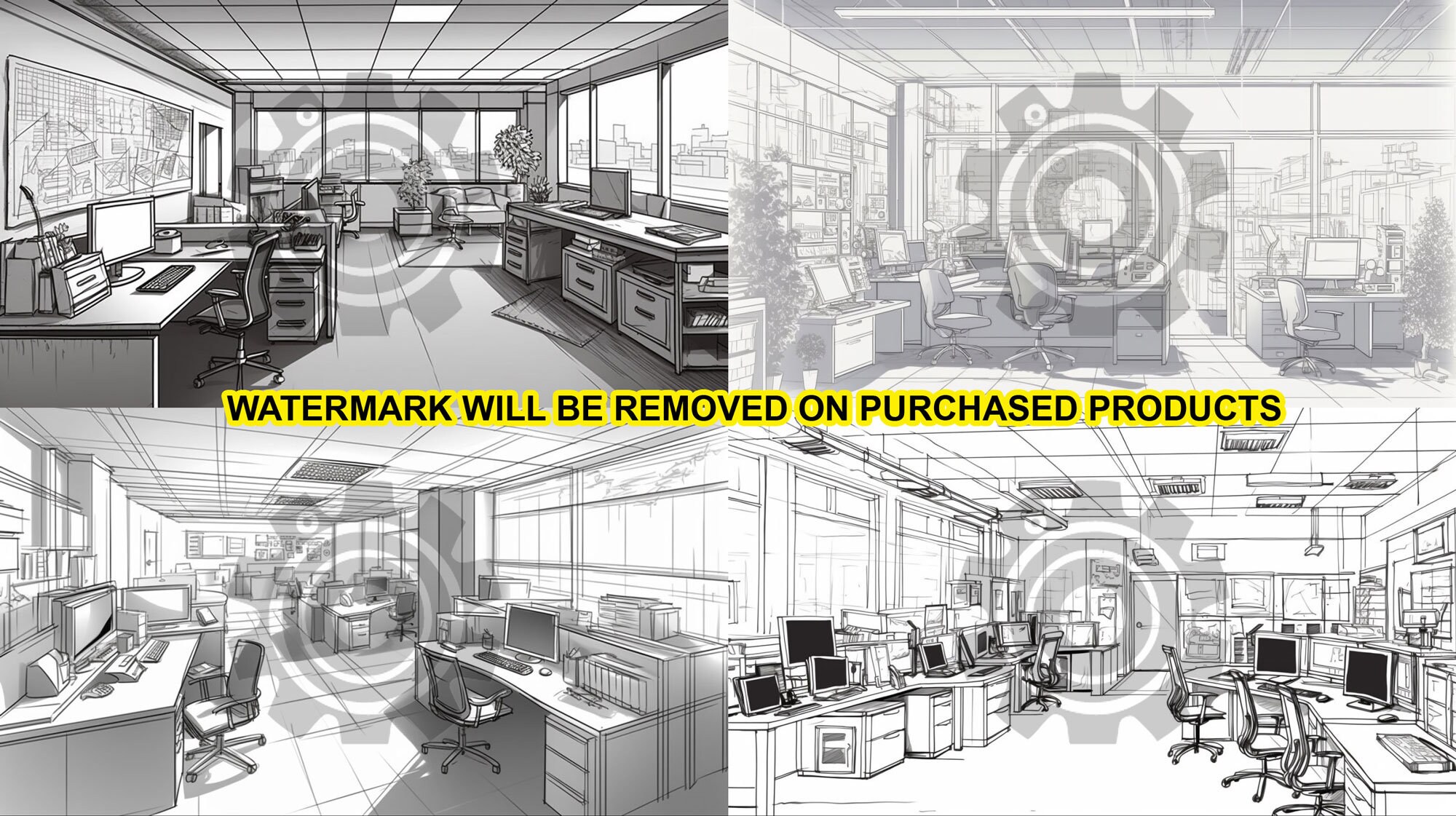 Zoom Technical Drawing Virtual Background for Office Digital Art for ...