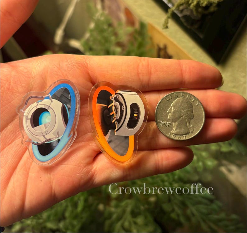 Portal Wheatley + Glados 1.5” Acrylic Pin Set (2pcs) - Read Desc! - Etsy
