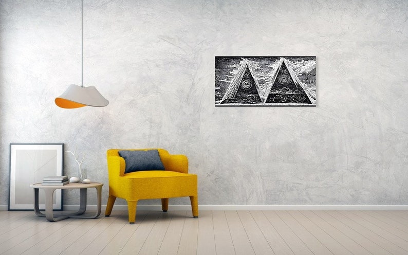 Twin Pyramids Geometric AI Art Digital Download Art Prints - Etsy