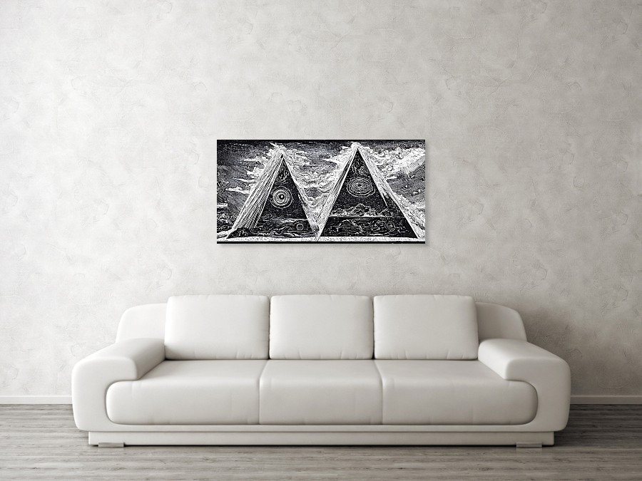 Twin Pyramids Geometric AI Art Digital Download Art Prints - Etsy